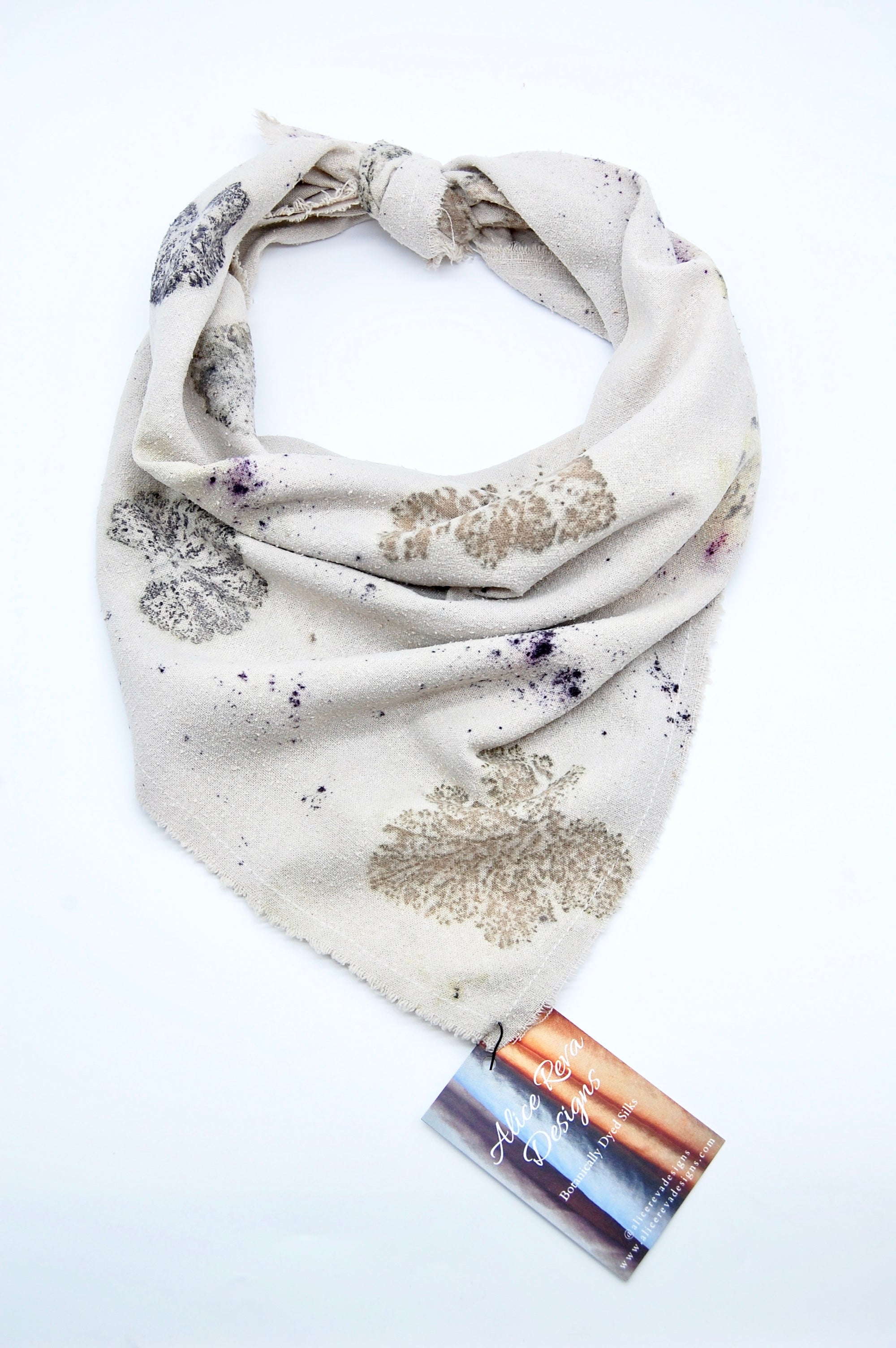 Botanically Dyed Silk Bandana - Raw Silk – Alice Reva Designs